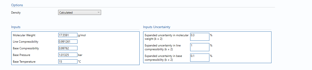 Gas Density from MW – Kelton Software Help